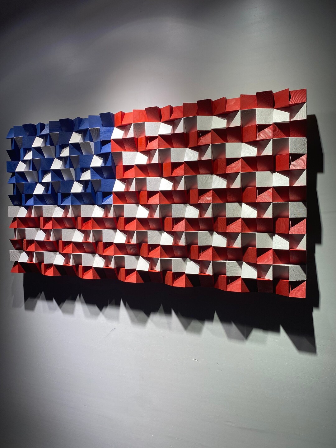 Wood American Flag, Modern Home Decor, Wood CNC Flag USA, Old Glory ...