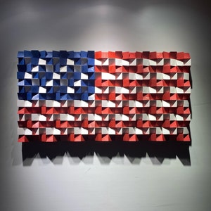 Wood American Flag, Modern Home Decor, Wood CNC Flag USA, Old Glory ...