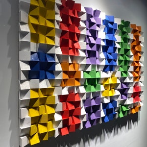 Textured Wall Mosaic Sculpture, Geometric Dimensional Abstract Wall ...