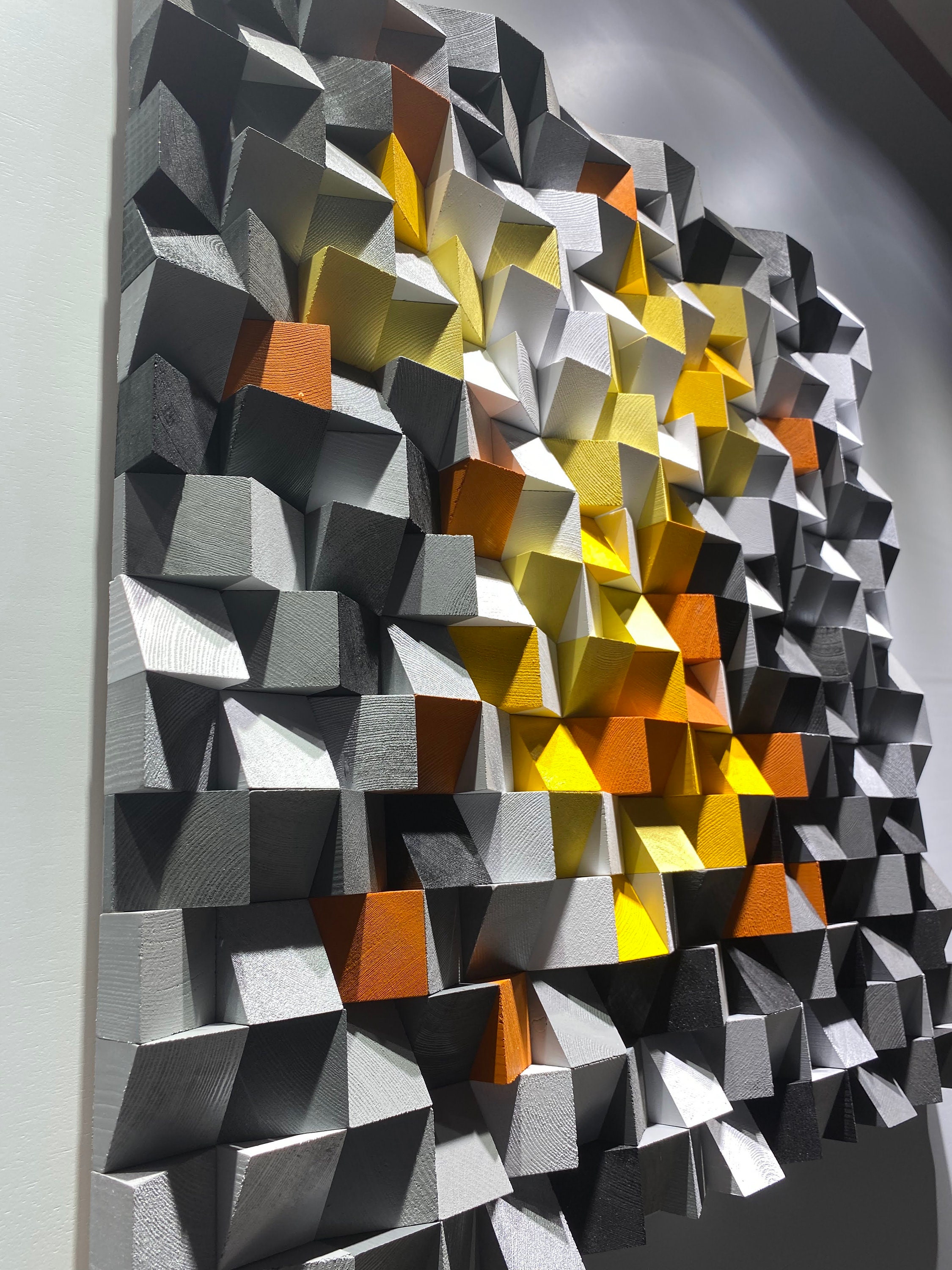 Acoustic Diffuser Panel Wood Sound Diffuser Yellow and Gray - Etsy