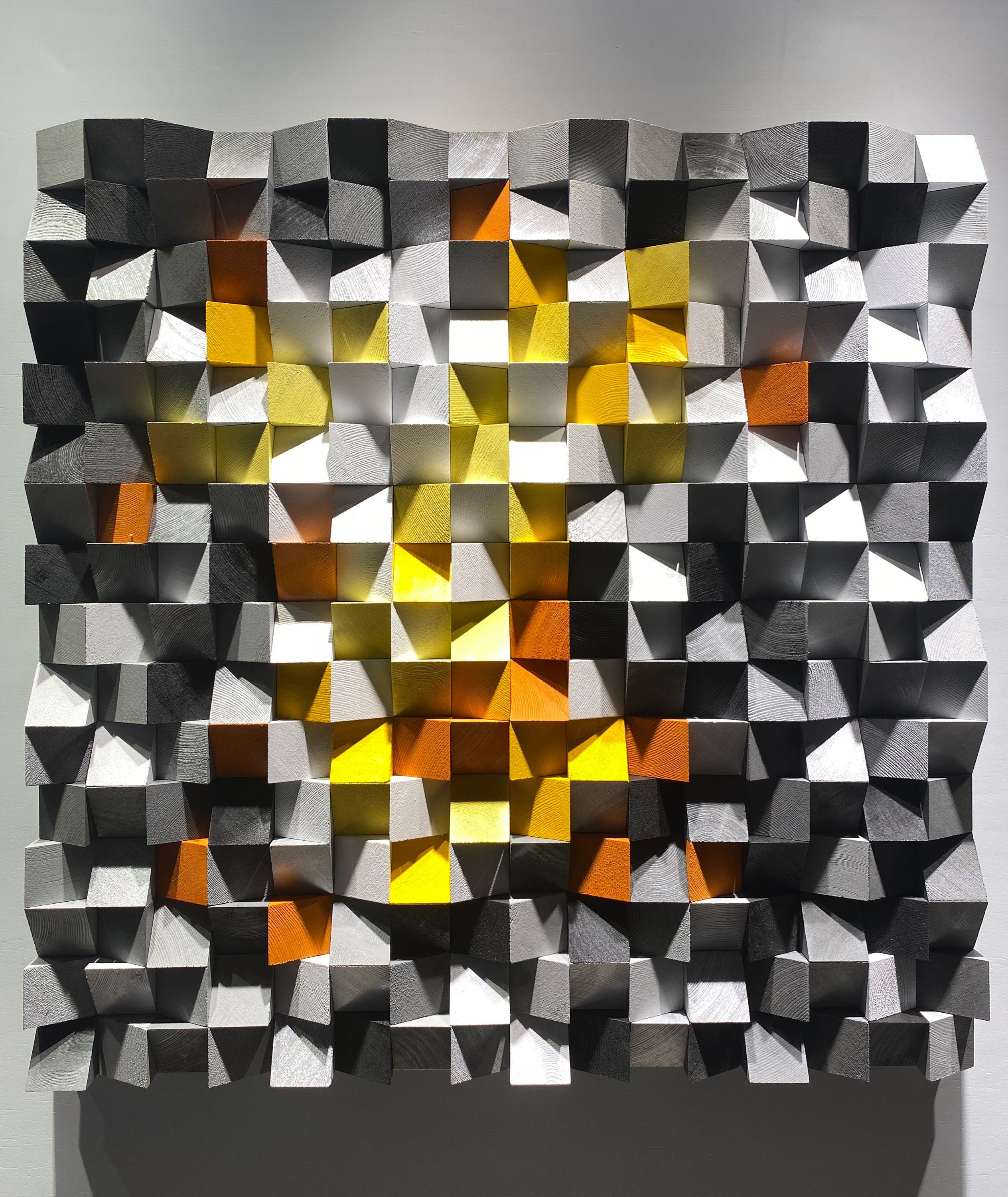 Acoustic Diffuser Panel Wood Sound Diffuser Yellow and Gray - Etsy