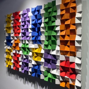 Textured Wall Mosaic Sculpture, Geometric Dimensional Abstract Wall ...