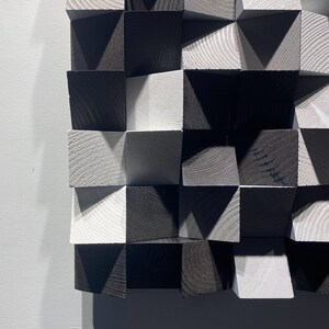 Tetris Wall Art, Wooden Blocks Tetris Art, Black White and Silver Wall ...