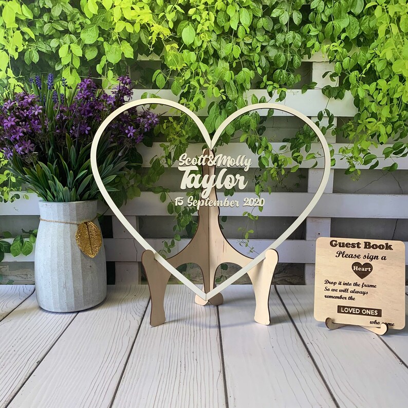 Acrylic heart shaped wedding guest book | Etsy