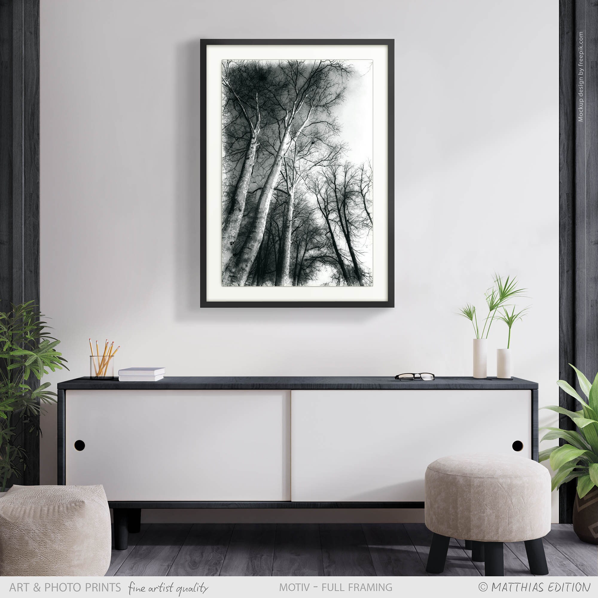 Black and White Landscape Poster Tree Photo, High Quality Print ...