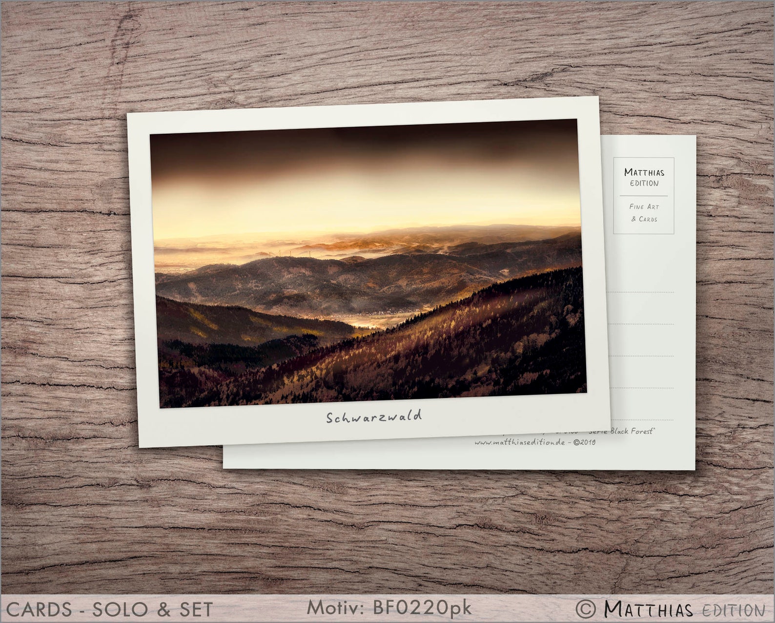 Black Forest Cards Single and Sets, Postcards From Panorama to Water ...