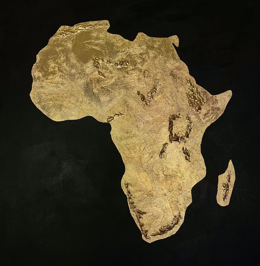 Gold Leafmap of Africa Africa Map Africa Love Map of Africa African Art ...