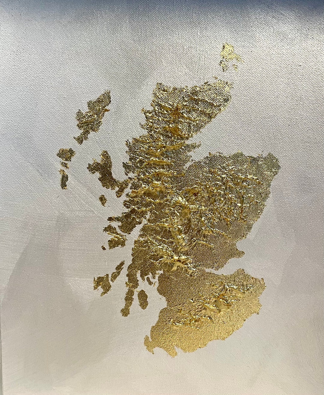 Gold Leaf Map of Scotland Map Scotland Love Map of Scottish Art Work ...