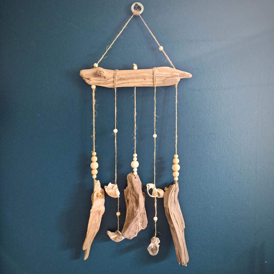 A Very Pretty Wind Chime Made of Great Driftwood and Whelks With Wooden ...