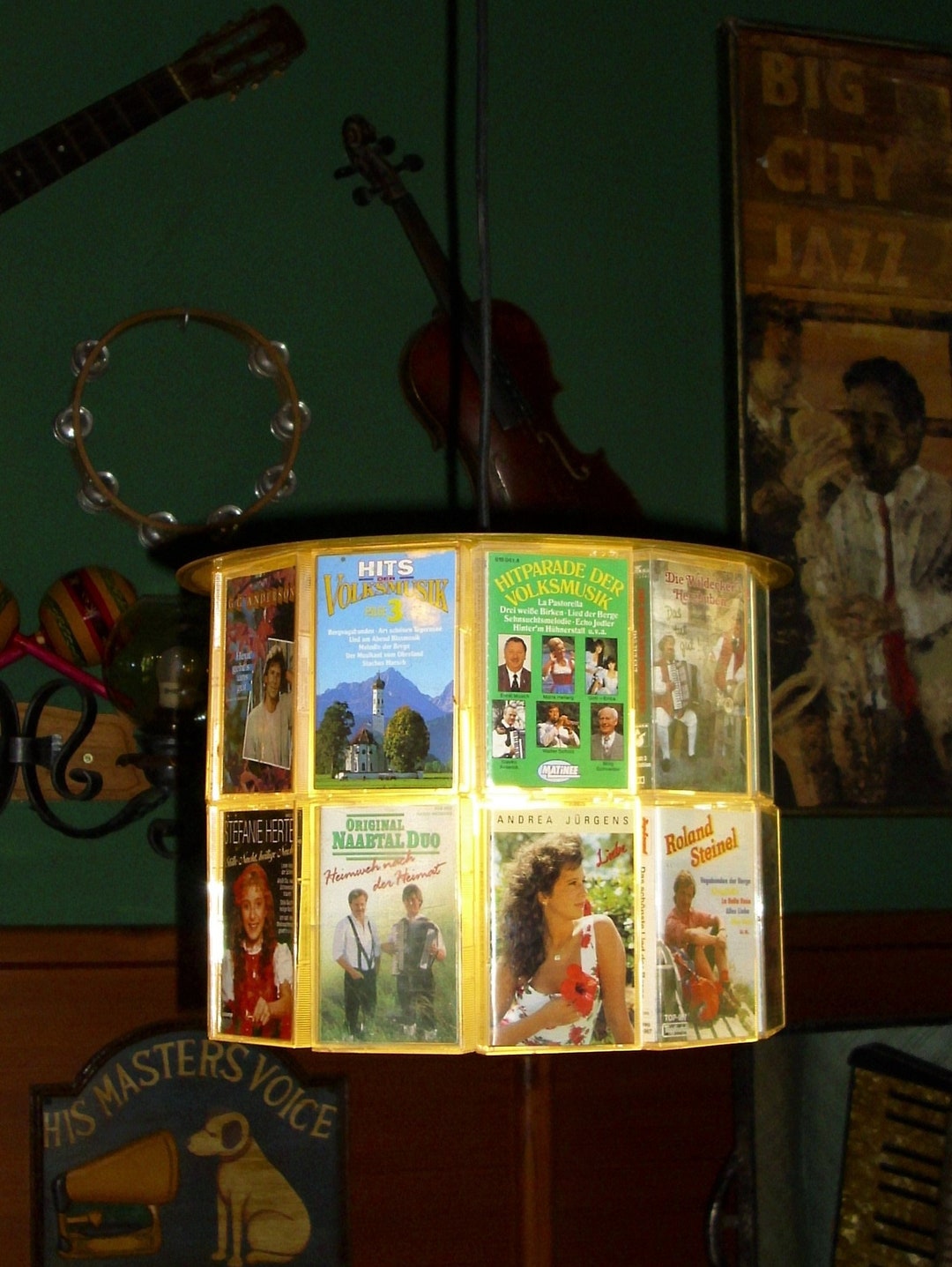 Hanging Ceilings Lamp MC LP Record Vinyl Music Box Decoration Vintage ...