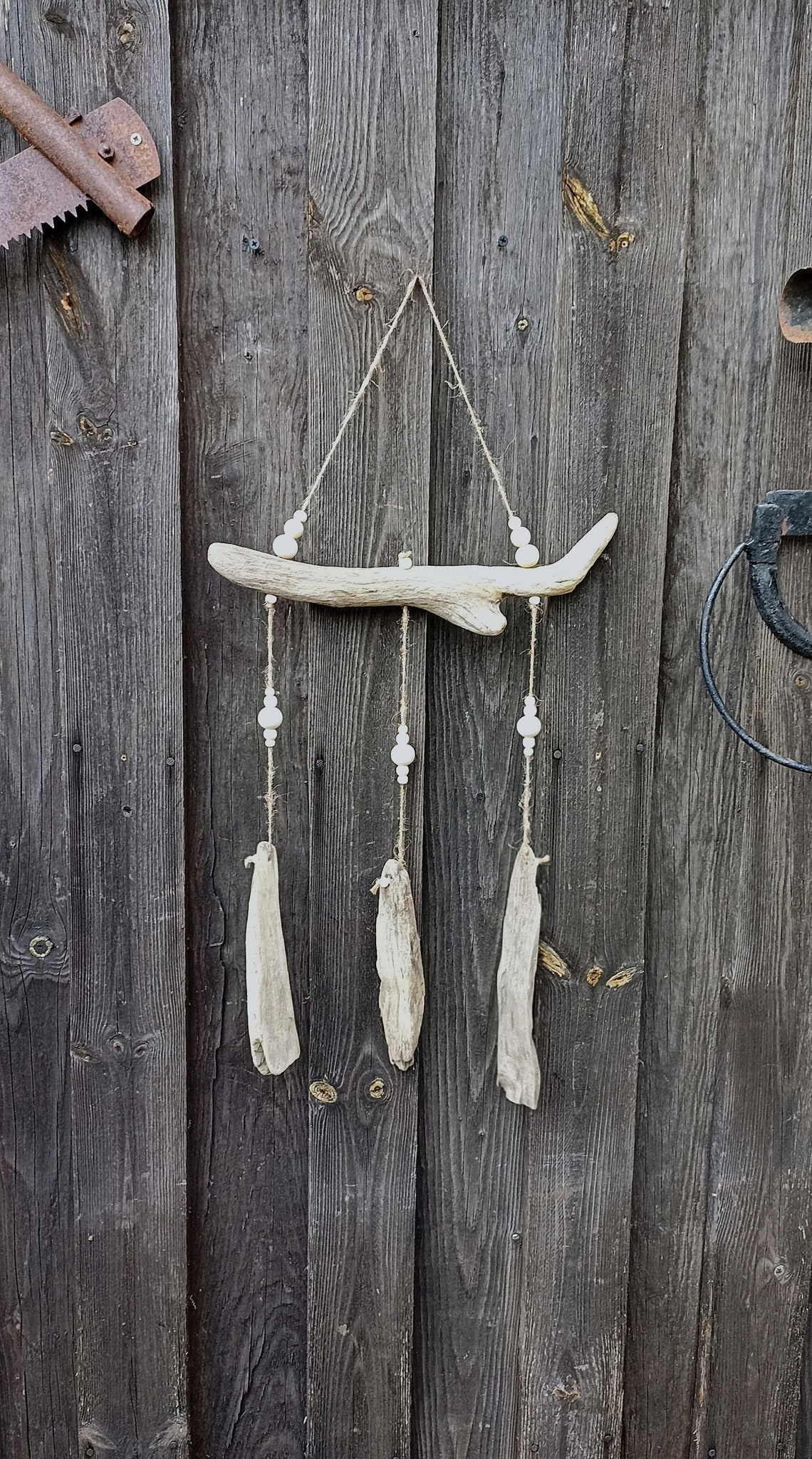 A Very Pretty Wind Chime Made of Great Driftwood With Wooden Beads 52 ...