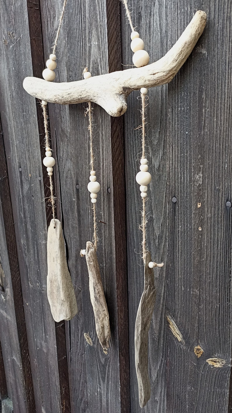 A Very Pretty Wind Chime Made of Great Driftwood With Wooden Beads 52 ...