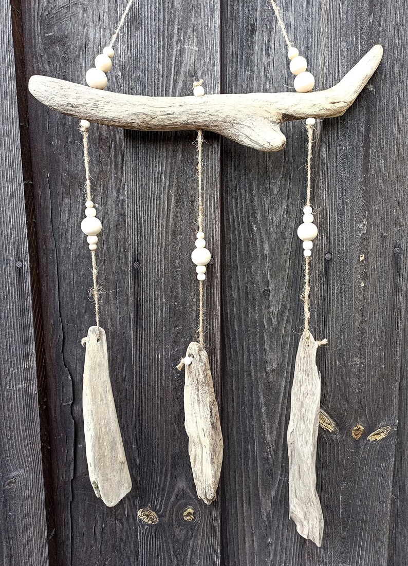 A Very Pretty Wind Chime Made of Great Driftwood With Wooden Beads 52 ...