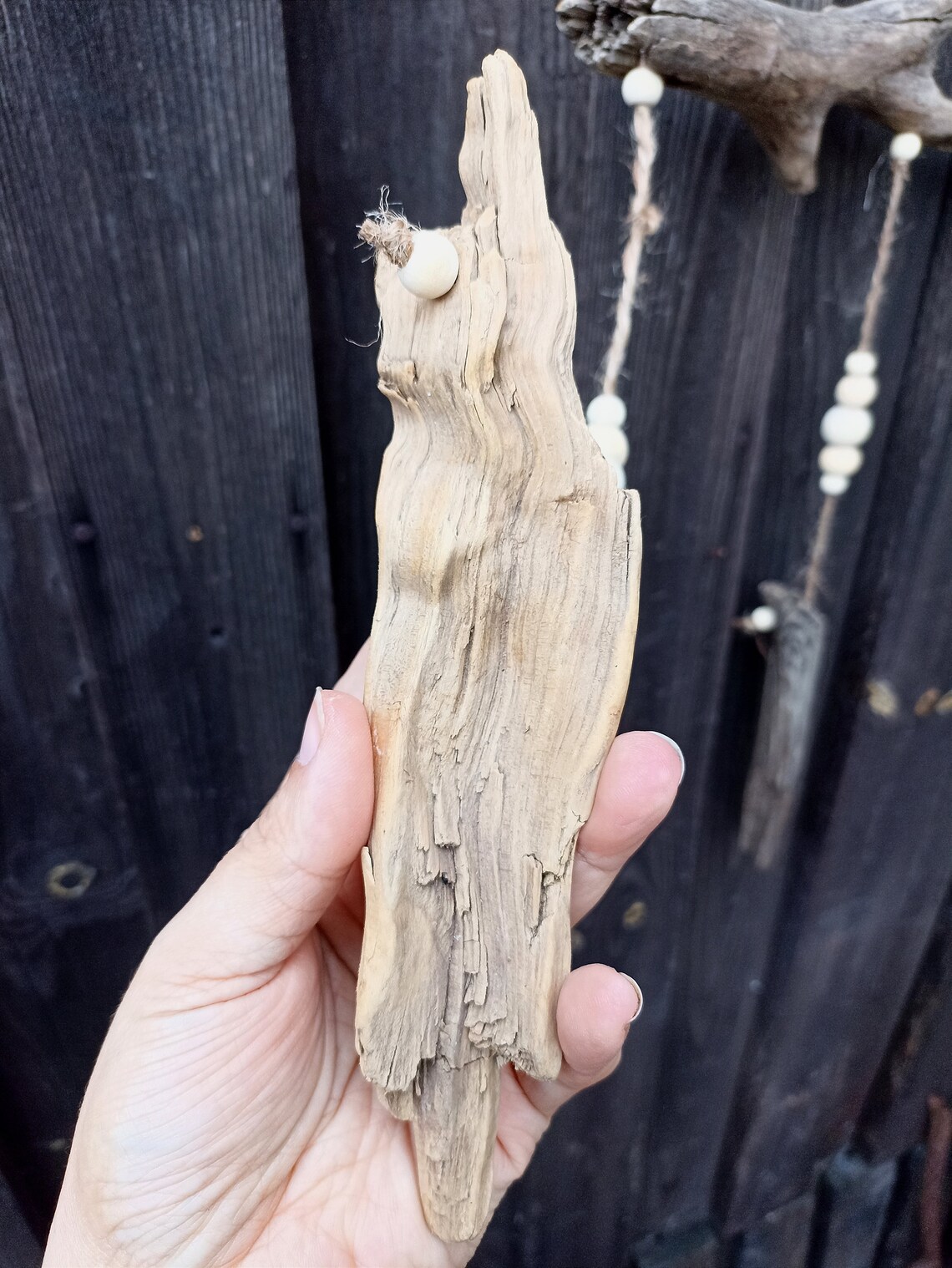 A Very Pretty Wind Chime Made of Great Driftwood With Wooden Beads 52 ...