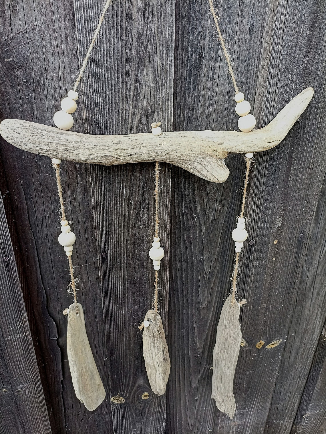 A Very Pretty Wind Chime Made of Great Driftwood With Wooden Beads 52 ...