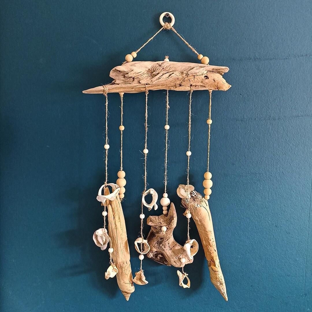 Very Pretty Wind Chime Made of Almost Petrified Driftwood and Whelks ...