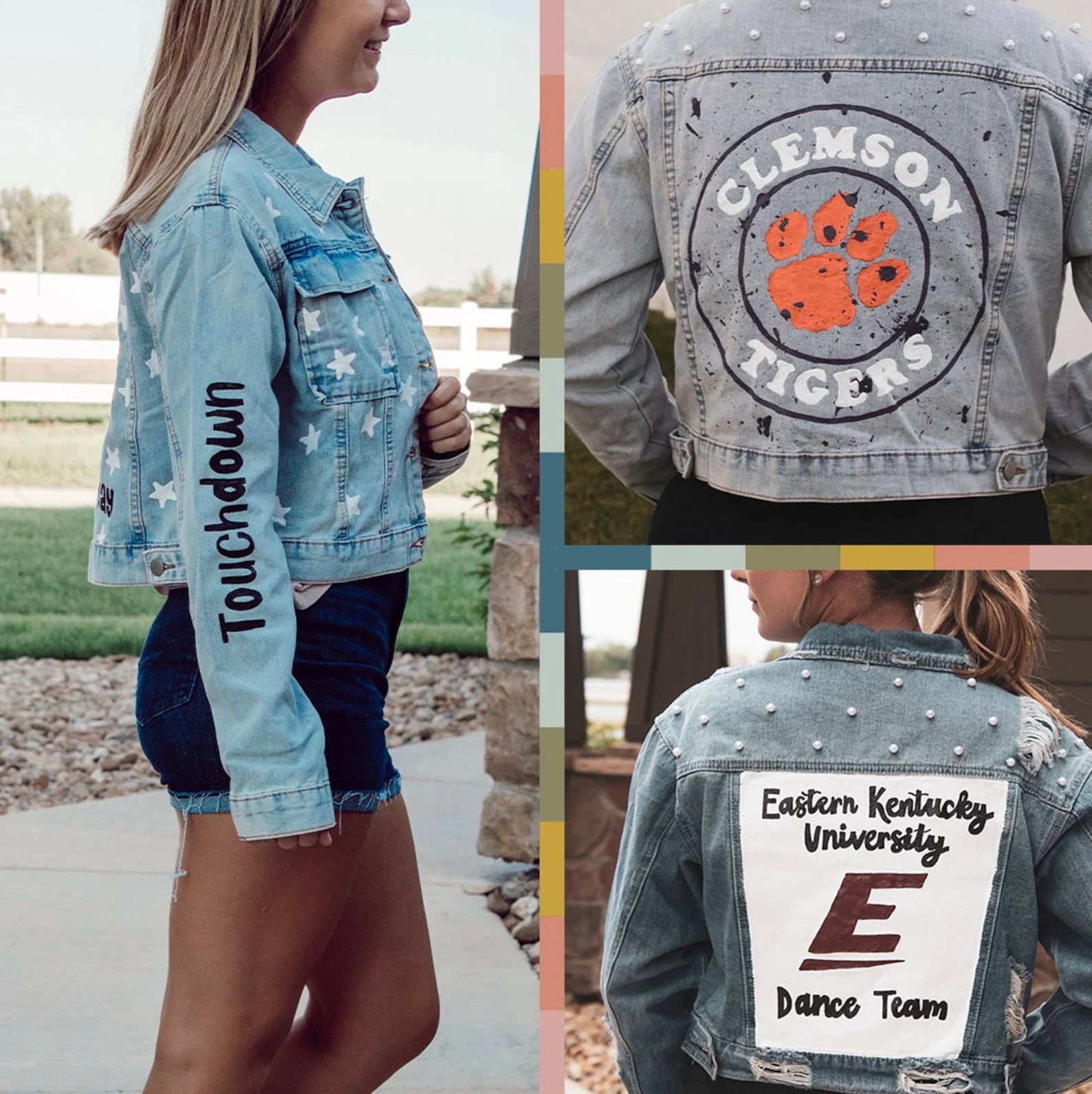 Custom Painted Sports Denim Jacket - Etsy
