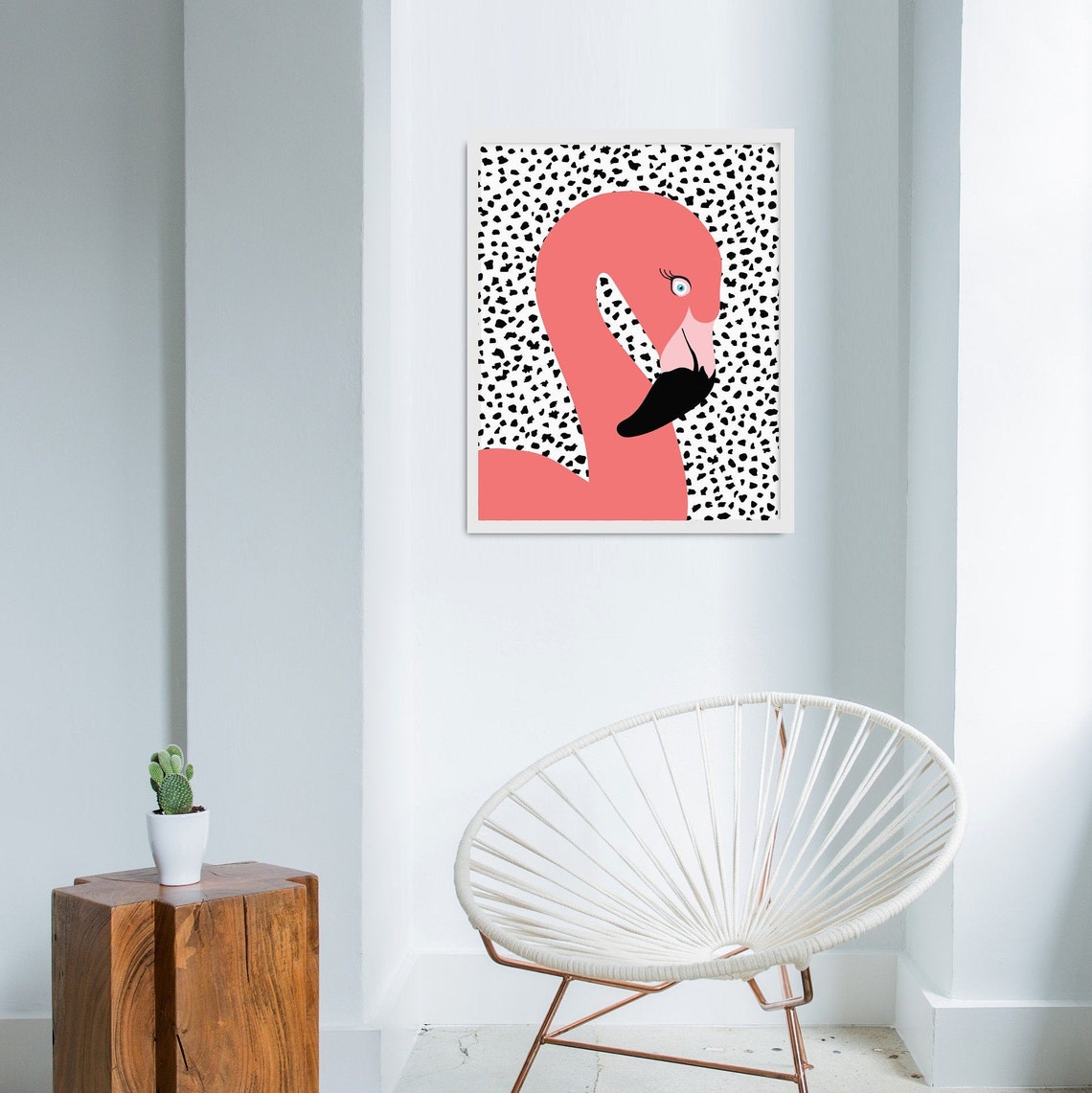 Printed Flamingo Graphic Poster | Etsy