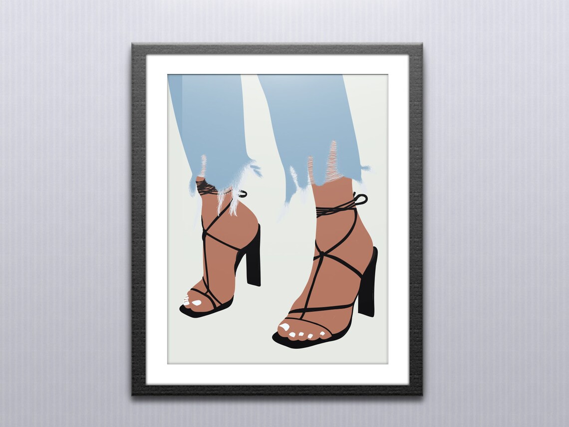 High Heels Illustration Wall Poster - Etsy UK