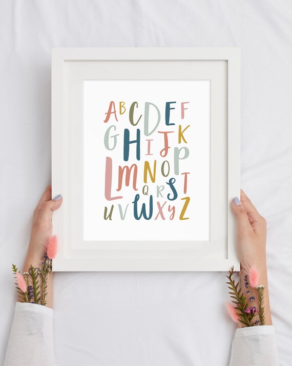 Curly ABC letter poster | Etsy
