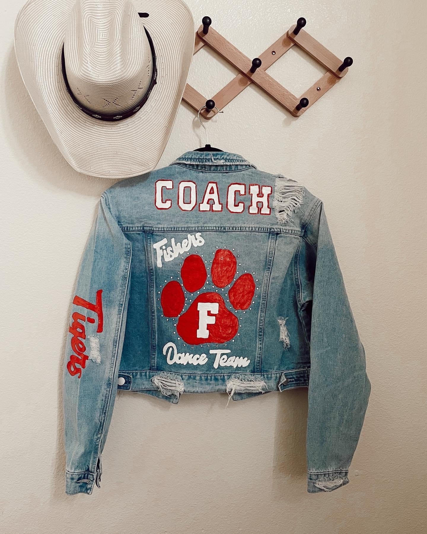 Custom Painted Sports Denim Jacket - Etsy
