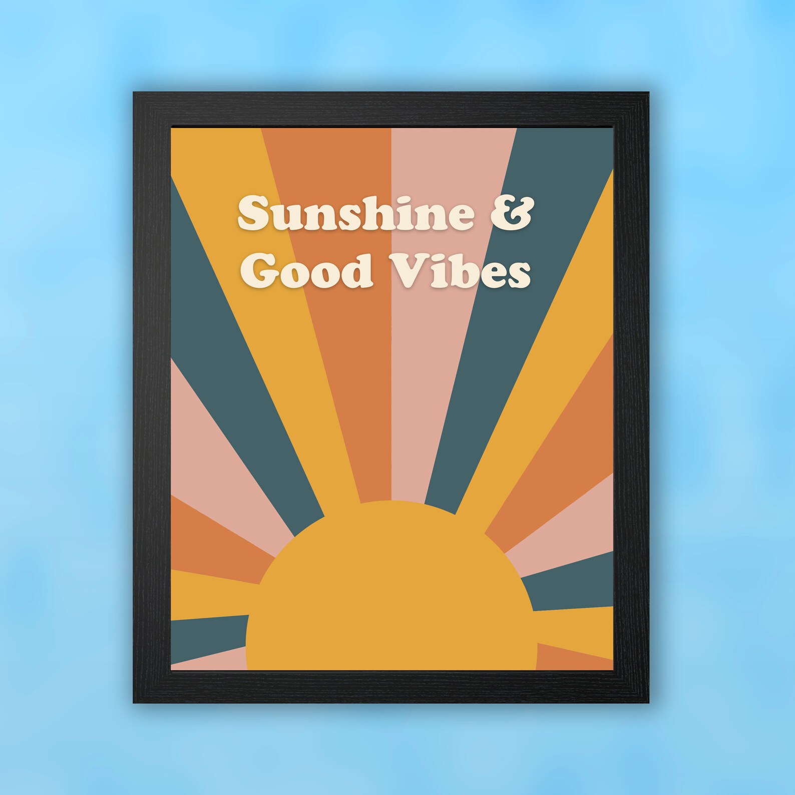 Retro Graphic Sunshine Poster - Etsy