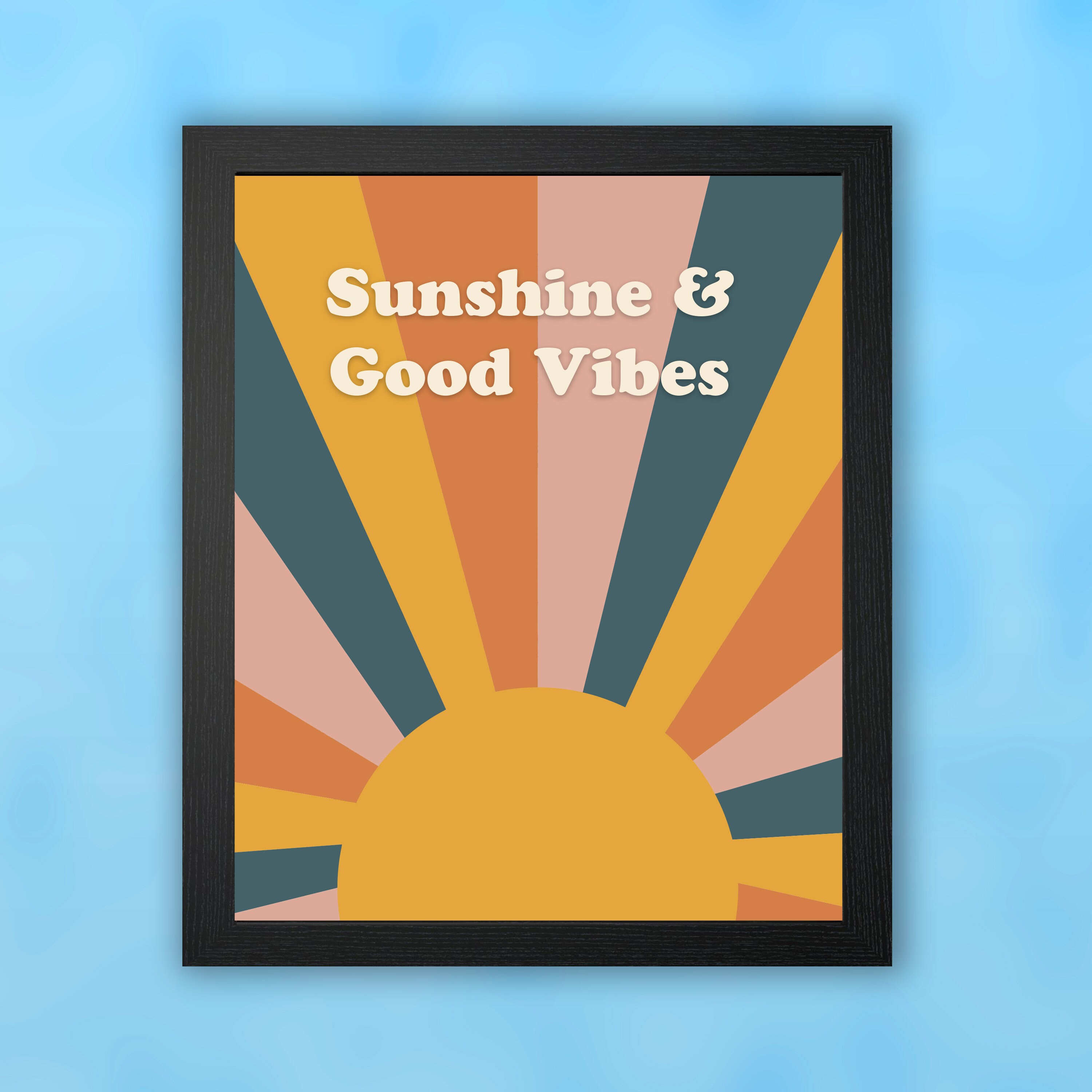 Retro Graphic Sunshine Poster | Etsy