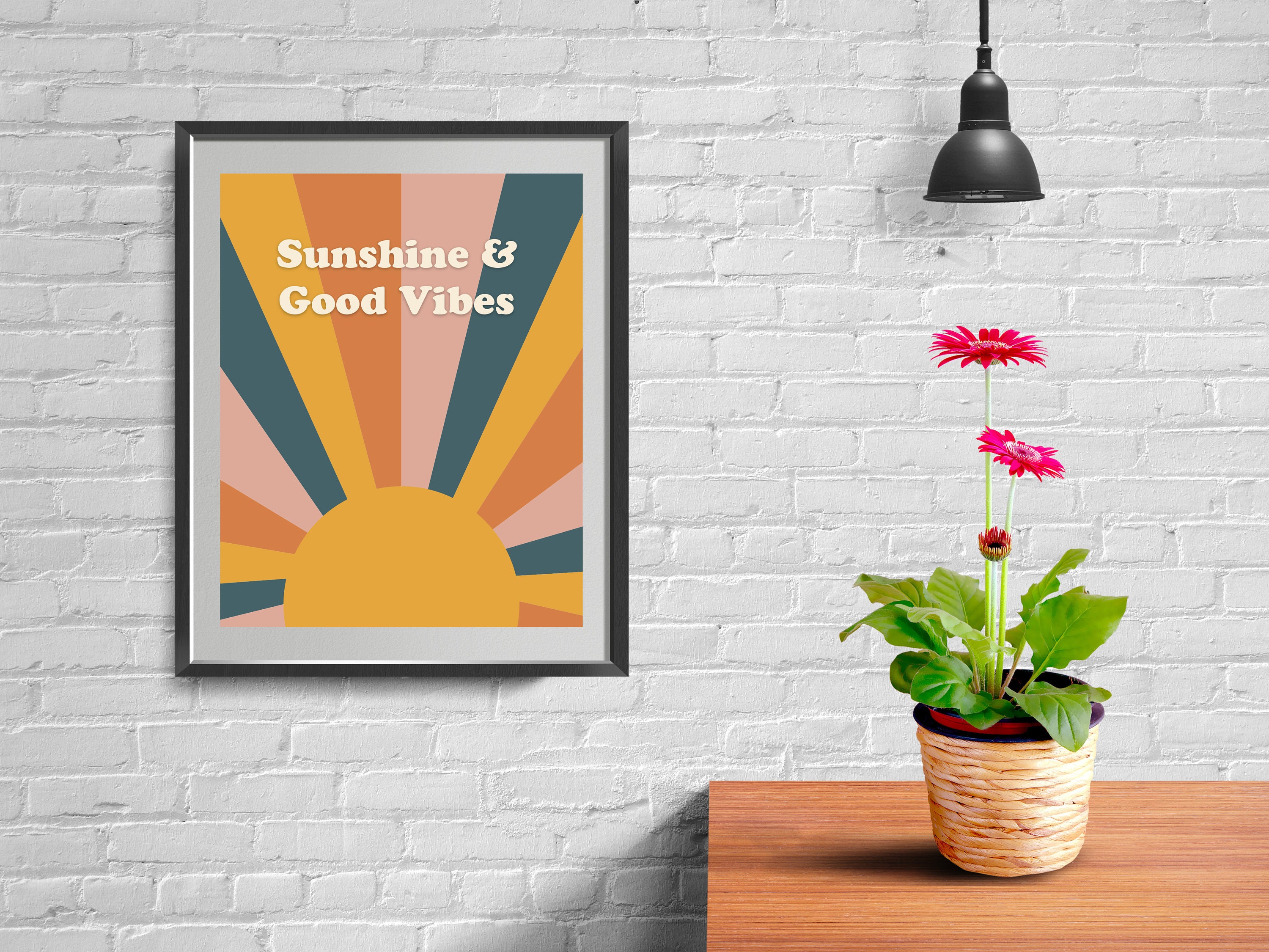 Retro Graphic Sunshine Poster - Etsy