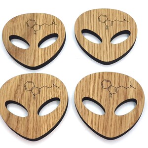 Alien Coasters Set of 4 Novelty Coasters Ufo Space Man - Etsy