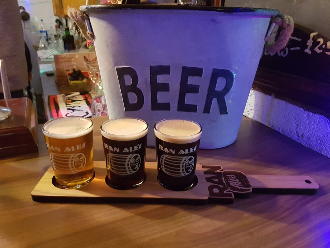 Personalised Wooden Beer Paddle Beer Flight Groomsman Birthdays Father ...