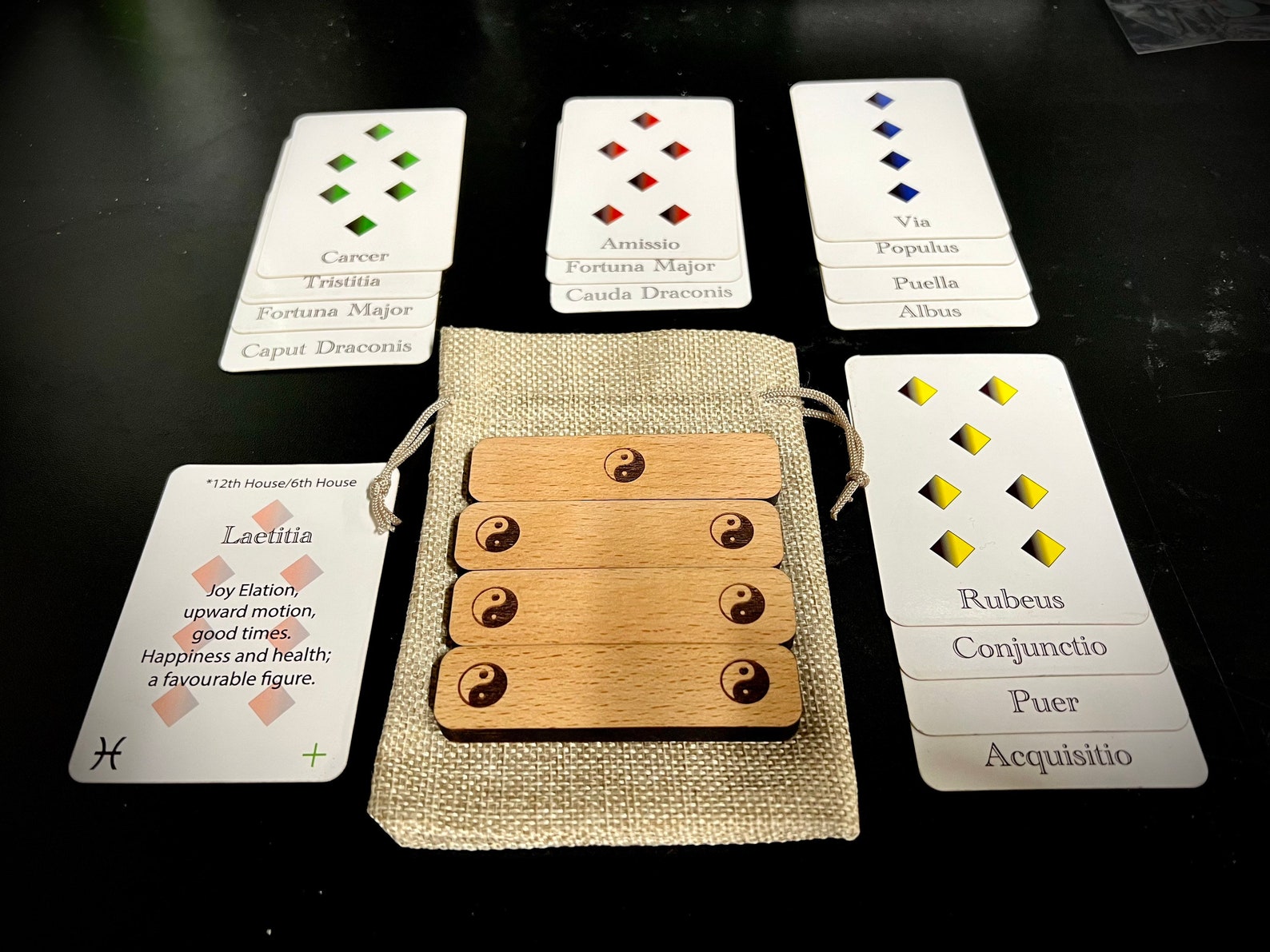Geomancy Training Cards and Sticks Druid Sticks Divination Sticks ...
