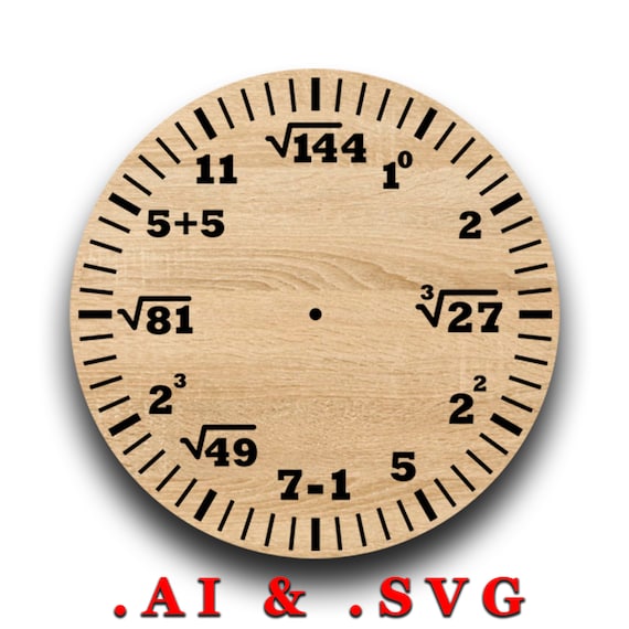 Math Clock Digital Cutting File - Etsy