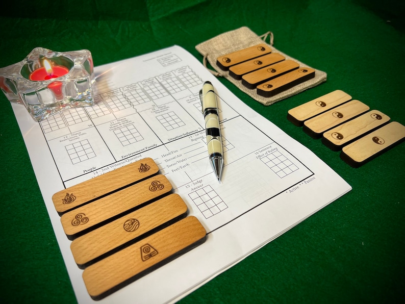 Geomancy Training Cards and Sticks Druid Sticks Divination - Etsy