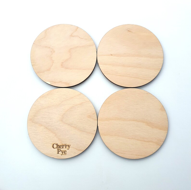 Set of 4 or 6 Blank Wooden Coasters 10 Cm Square Round 5mm - Etsy