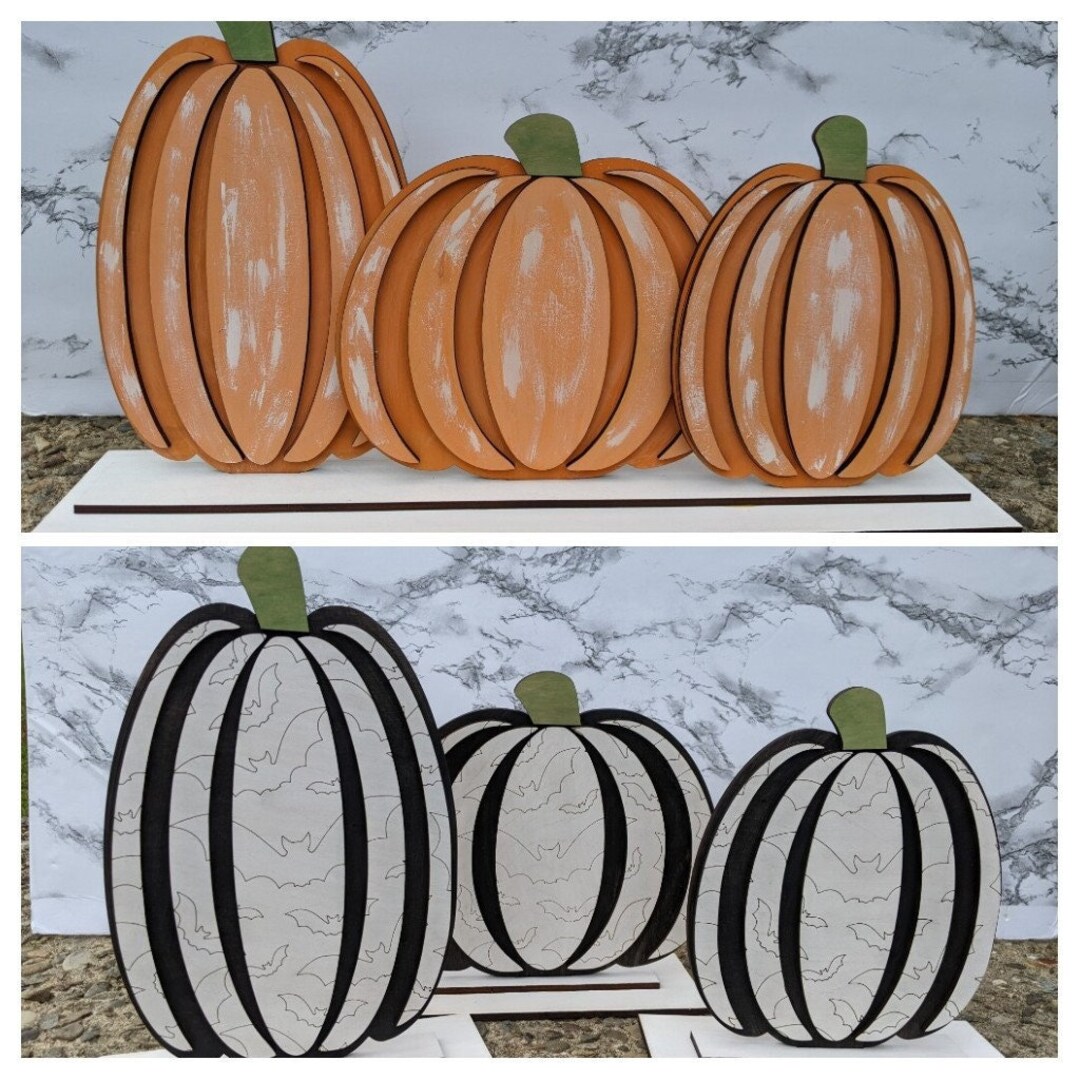 Triple Pumpkin Bat Pumpkin SVG - Etsy