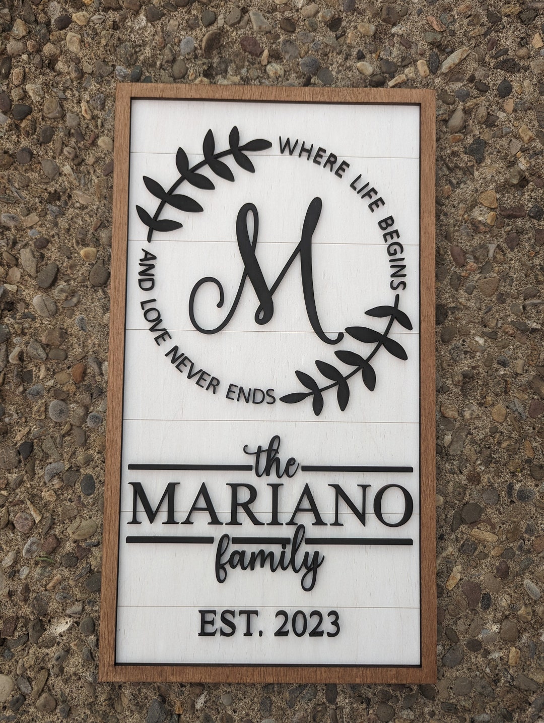 Family Name Sign Monogram Family Sign - Etsy