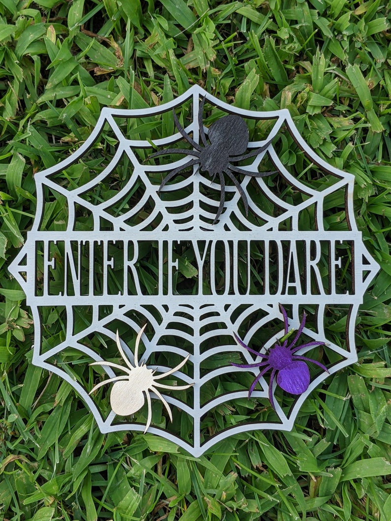 Spider Web With Spider Door Hanger SVG - Etsy