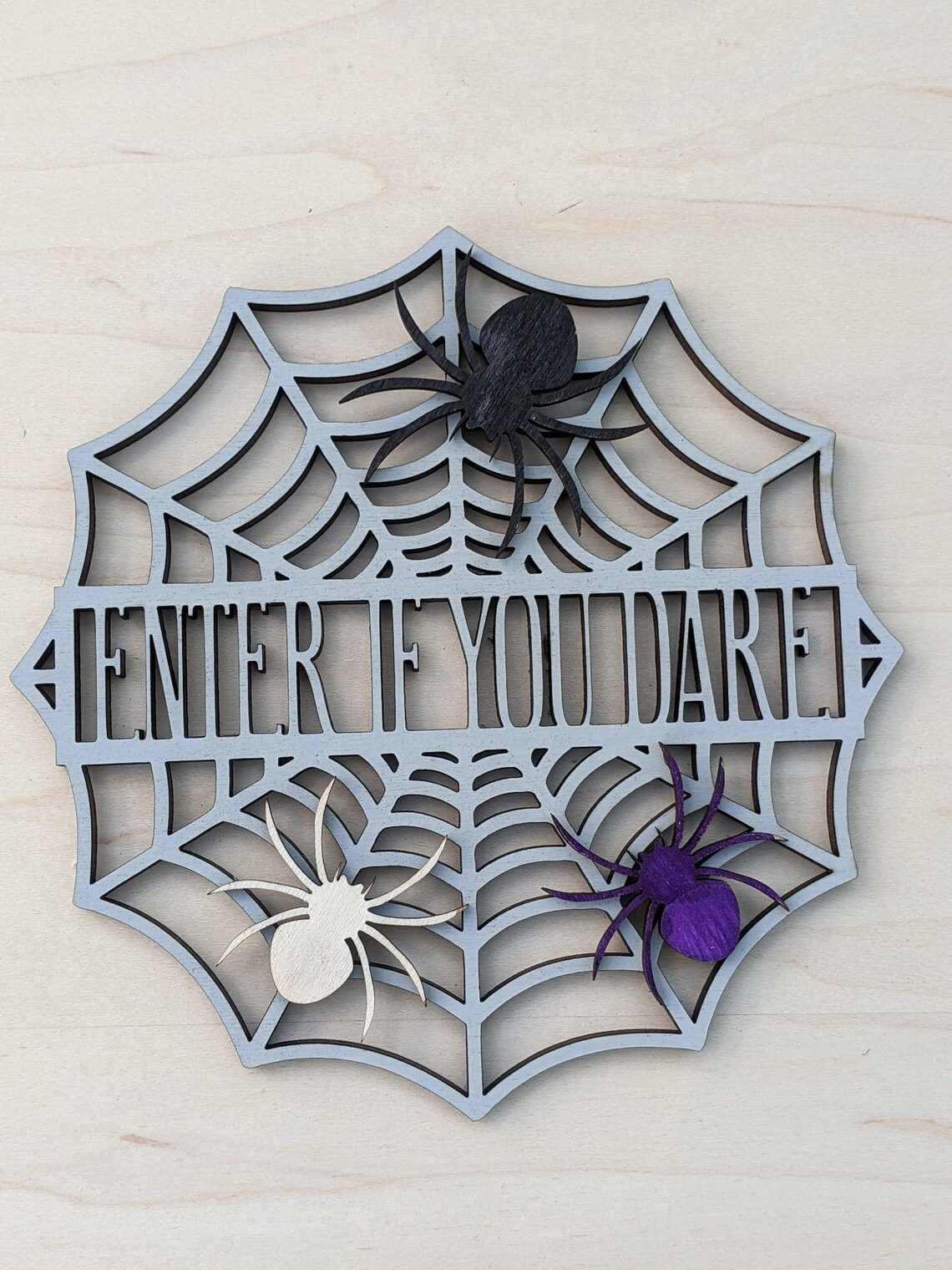 Spider Web With Spider Door Hanger SVG - Etsy