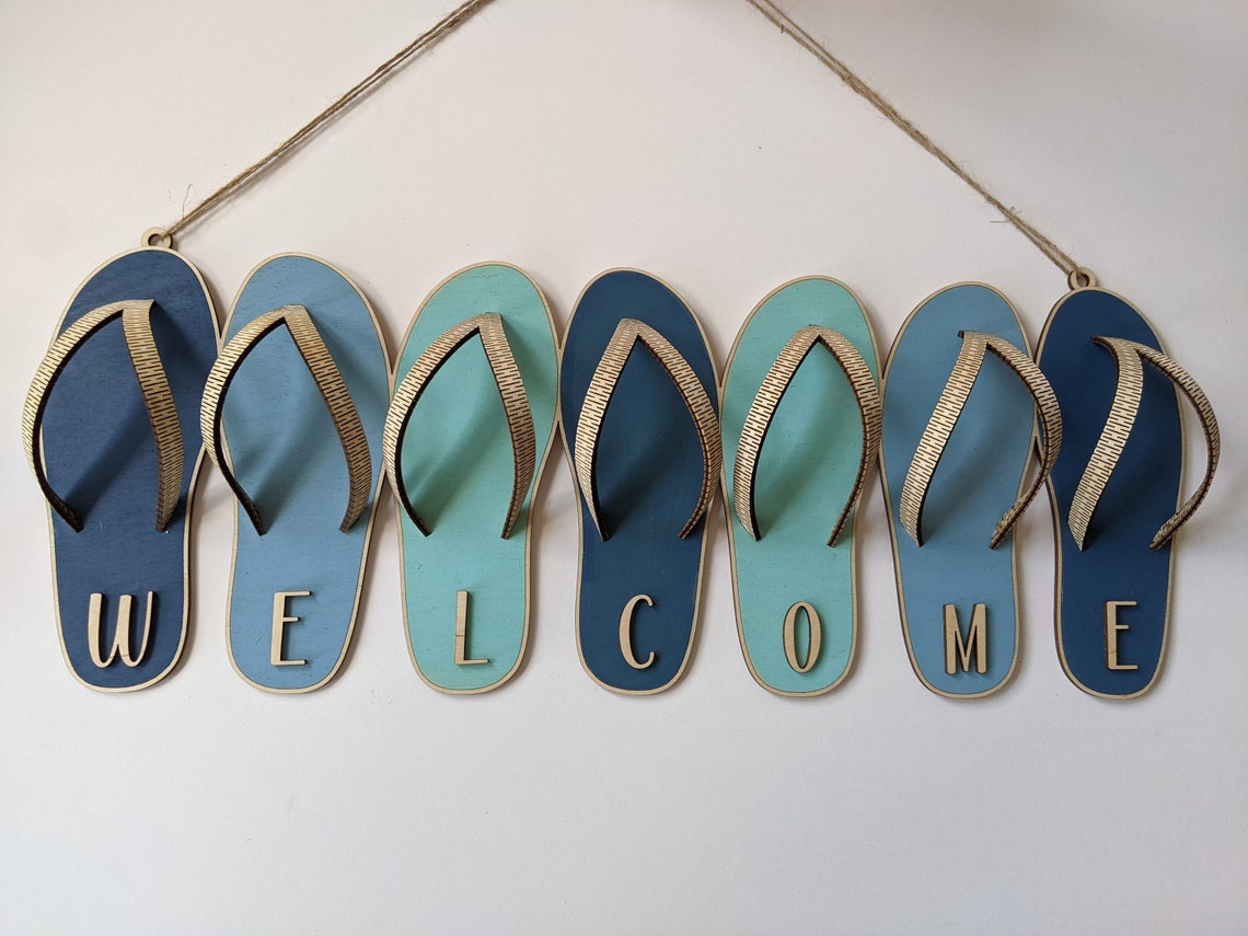 Flip Flop Door Hanger SVG - Etsy