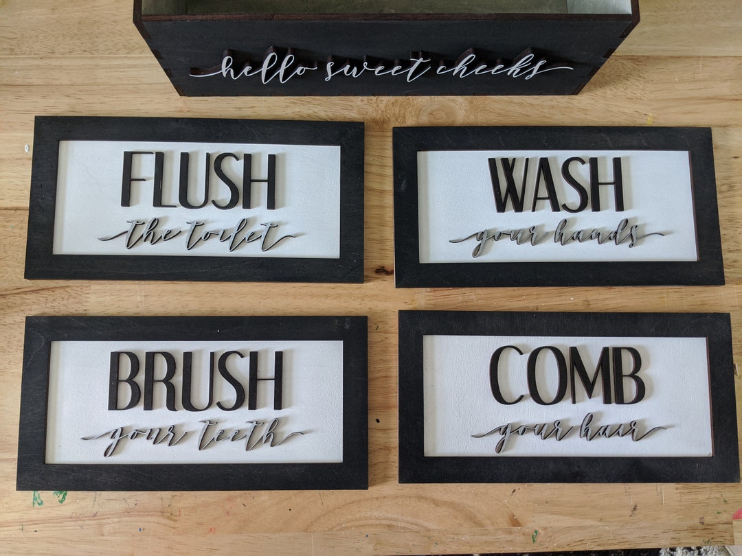 Bathroom Sign SVG - Etsy