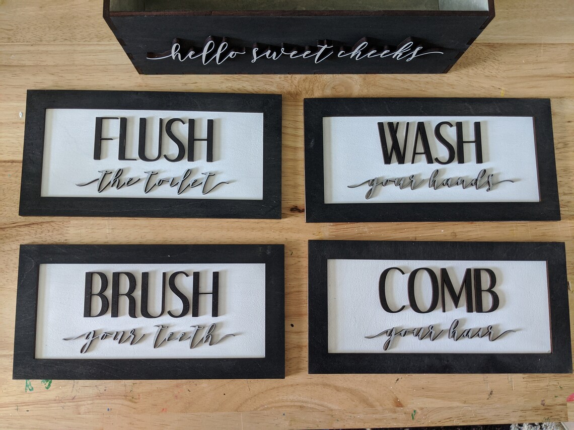 Bathroom Sign SVG - Etsy