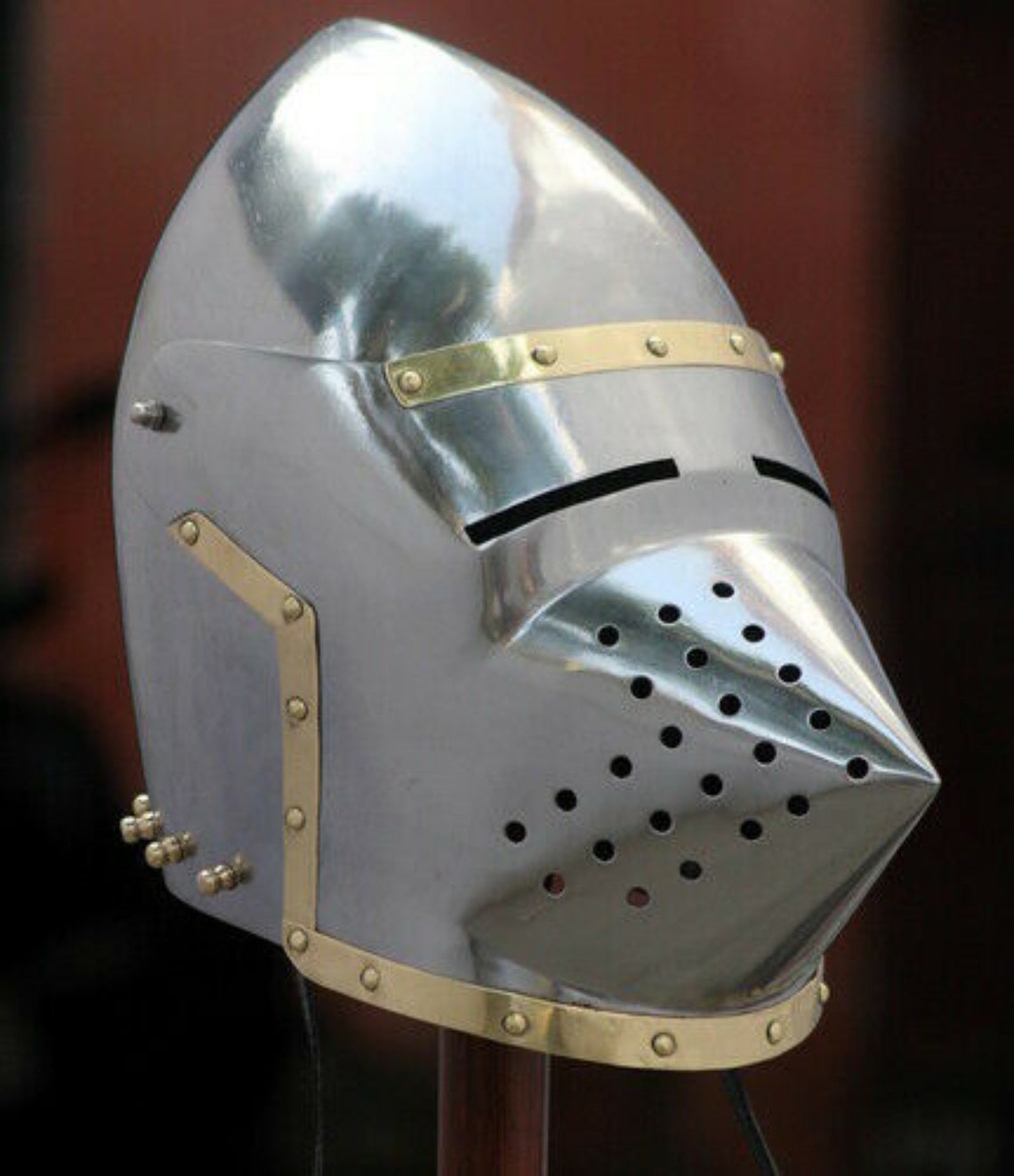 18ga Larp Medieval Bascinet Pig Face Helmet Replica Battle - Etsy