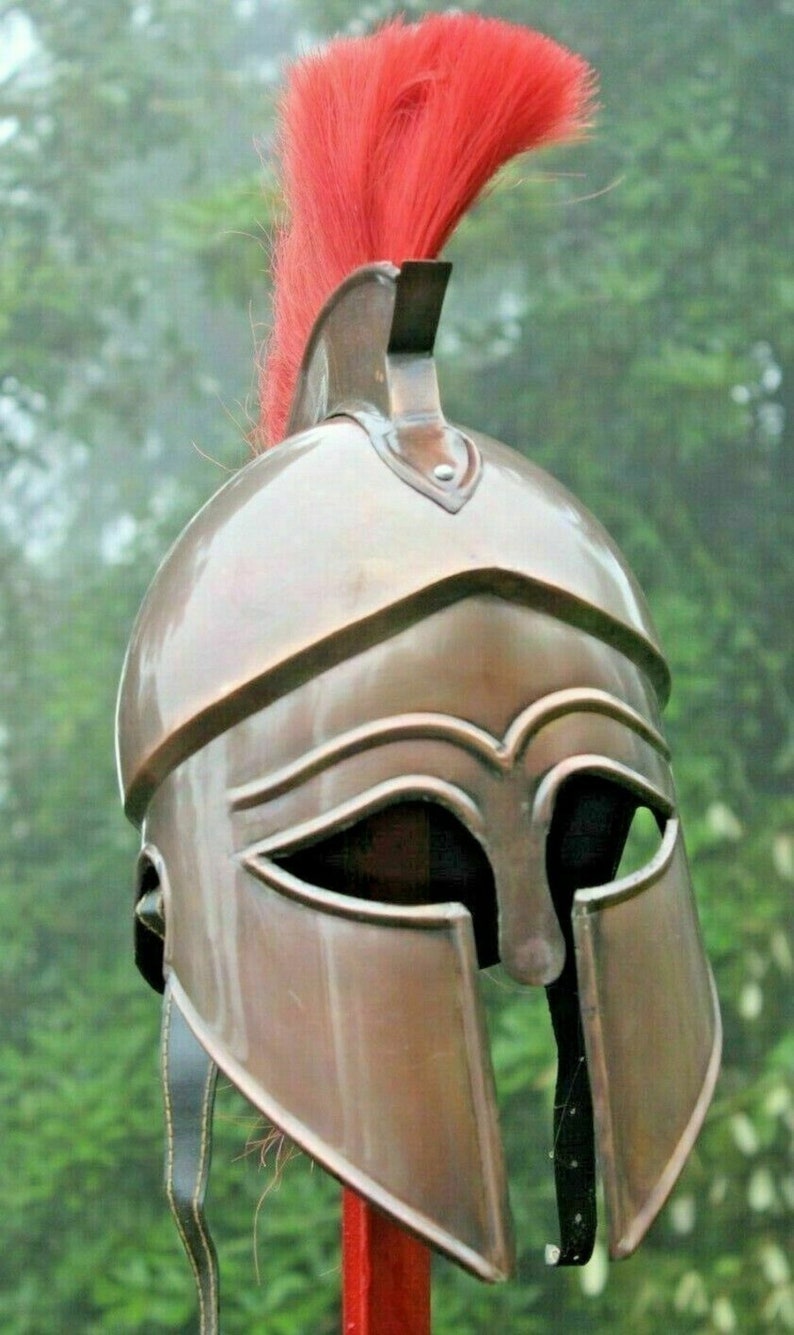 Greek Spartan Corinthian Armor Helmet W/ Plume Medieval Knight Spartan ...