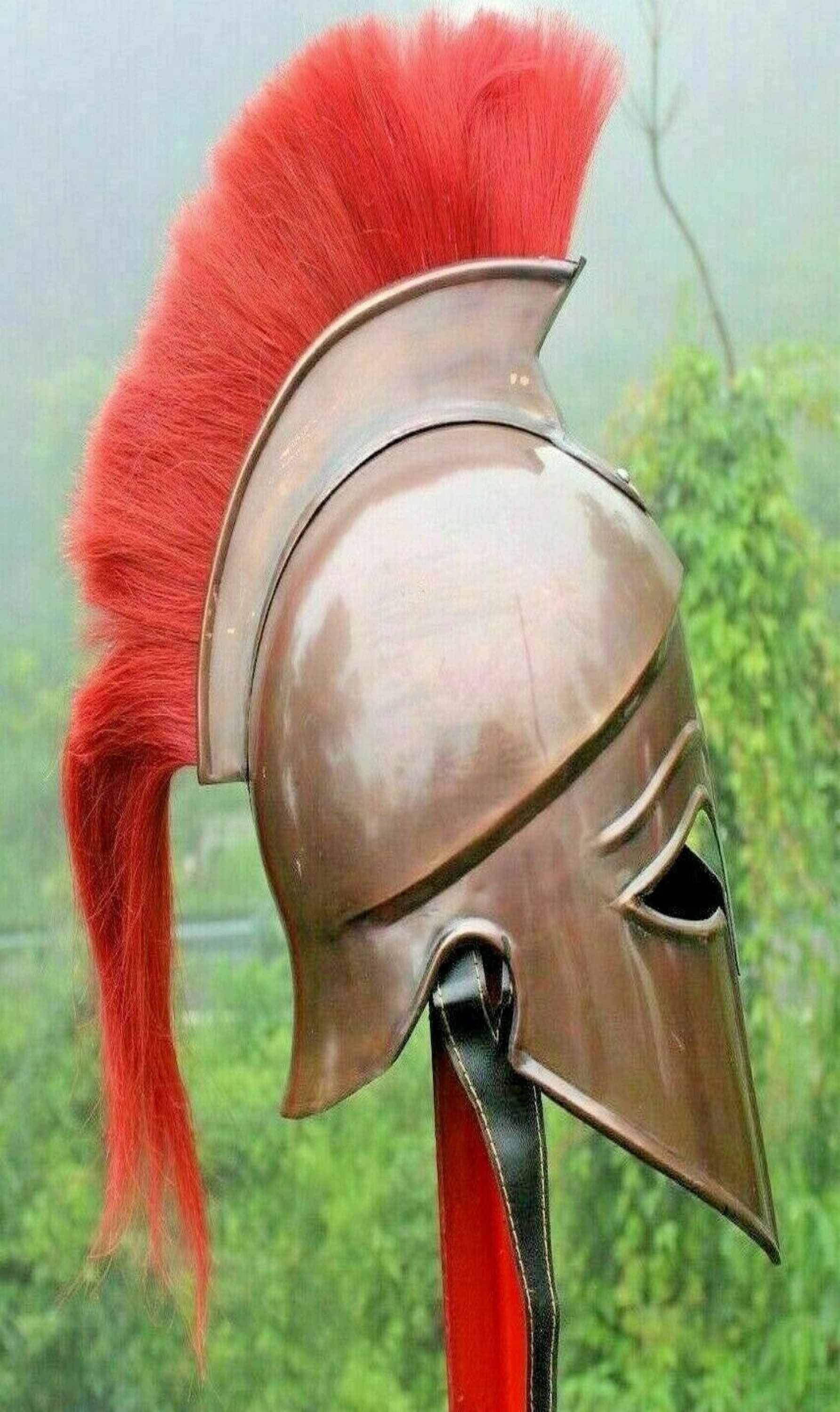 Greek Spartan Corinthian Armor Helmet W/ Plume Medieval Knight Spartan ...