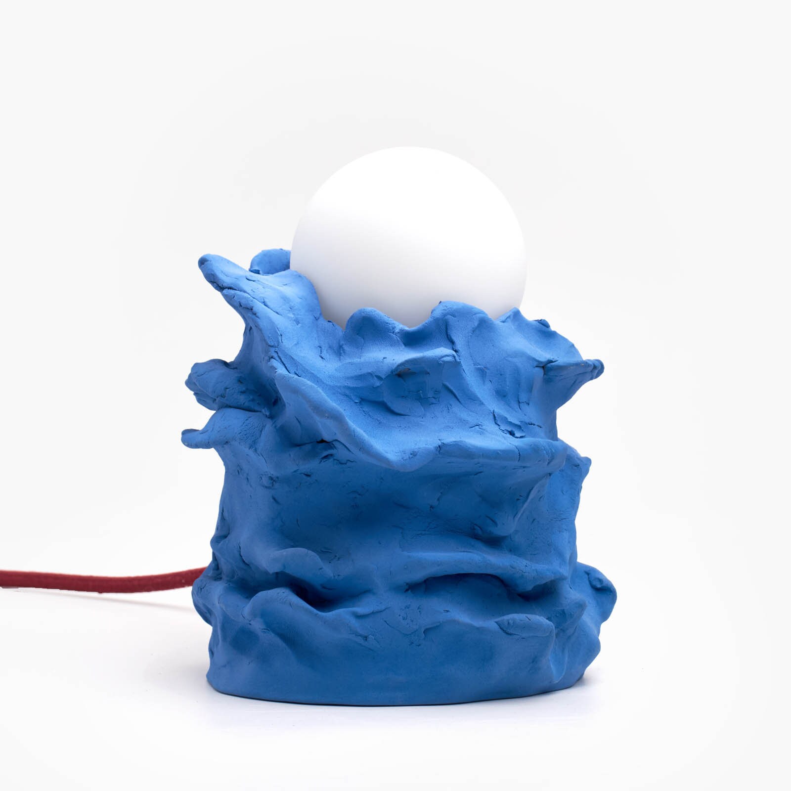 Handmade Ceramic Cobalt Lamp Organic Shape Lamp Matte Blue Lamp ...