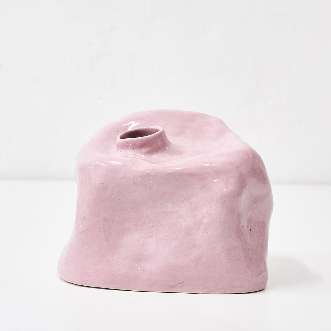 Hand-built Pink Glossy Ceramic Vase - Etsy