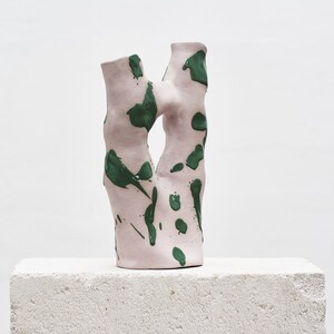 Pink Vase With Green Splash - Etsy