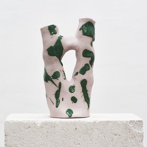 Pink Vase With Green Splash - Etsy