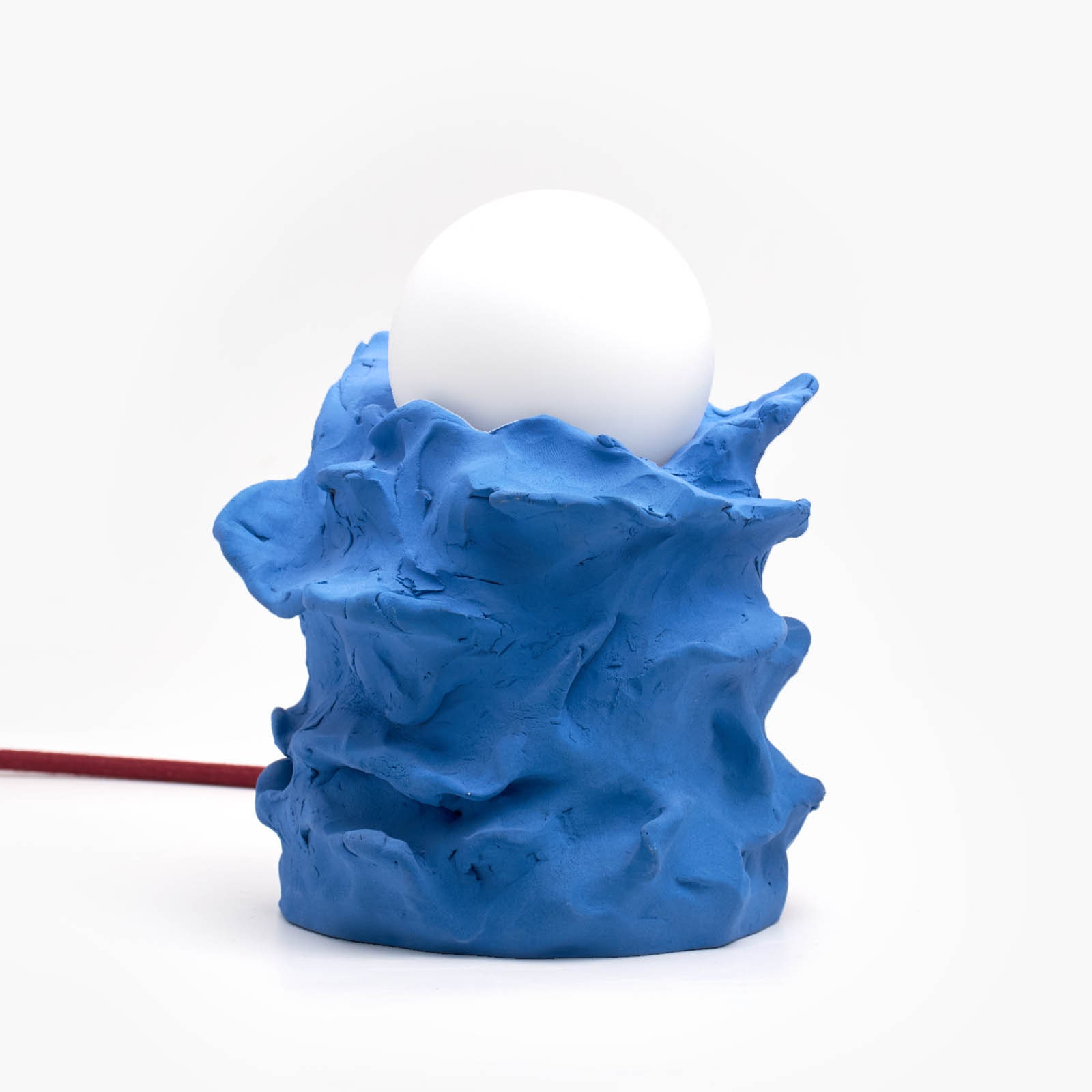 Handmade Ceramic Cobalt Lamp Organic Shape Lamp Matte Blue Lamp ...