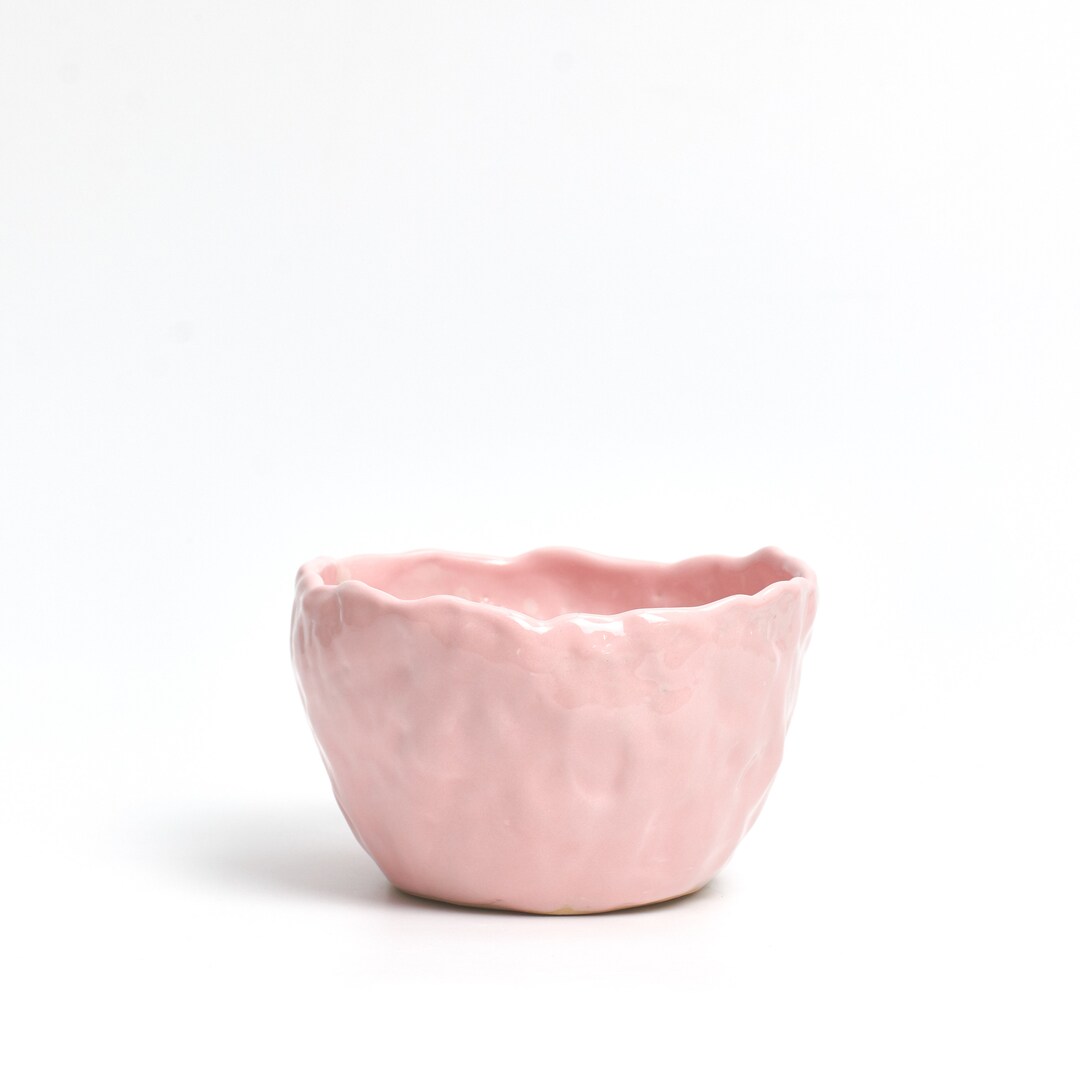 Handmade Pink Glossy Ceramic Bowl - Etsy